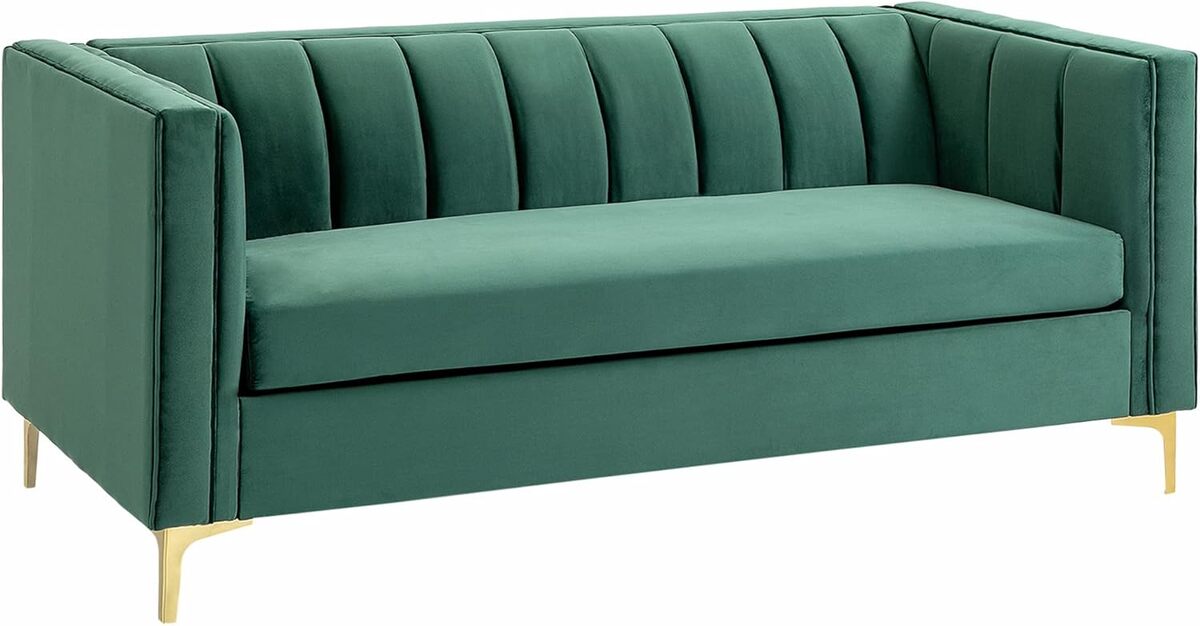Canapé en velours vert HOMCOM : élégance vintage pour votre salon